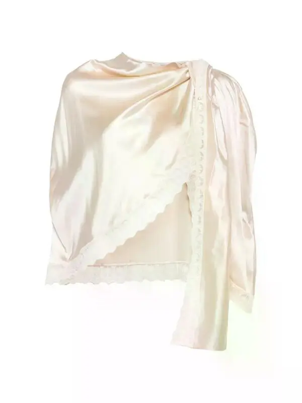 THE GARMENT Cata Lace-trim Draped Top - Neutrals