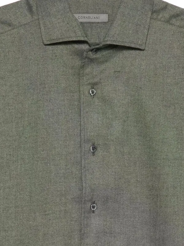 Corneliani Herringbone-weave Long-sleeve Shirt