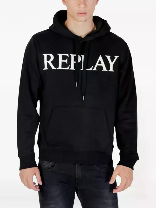 REPLAY Logo-print Drawstring Hoodie