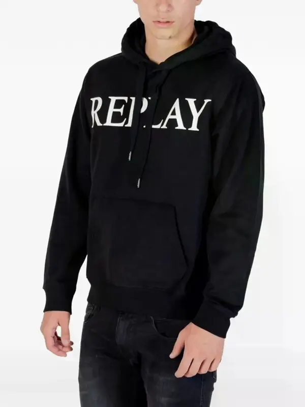 REPLAY Logo-print Drawstring Hoodie