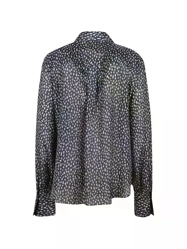 Brunello Cucinelli Polka-dot Pussy-bow Shirt