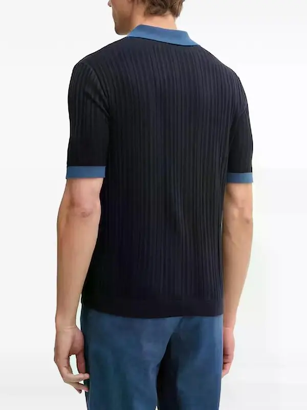 BENETTON Ribbed-knit Polo-collar T-shirt