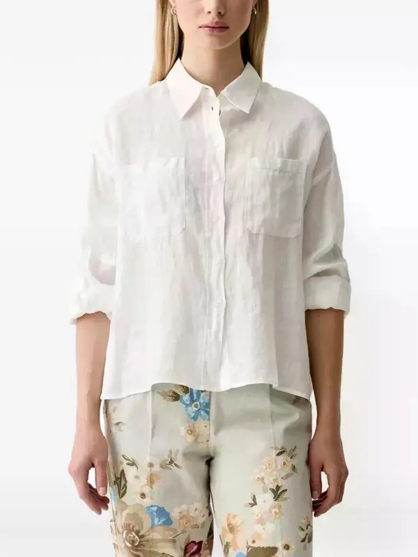 BENETTON Patch-pocket Linen Shirt