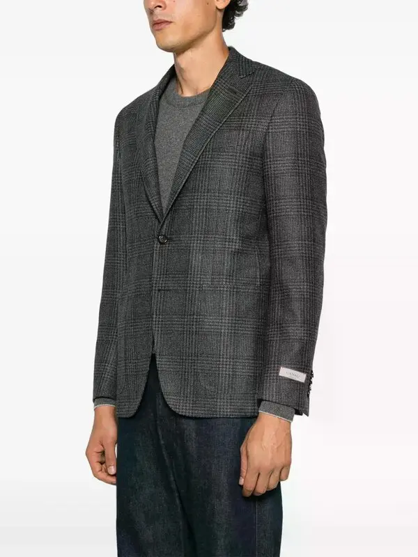 Canali Prince Of Wales Check Blazer - Grey