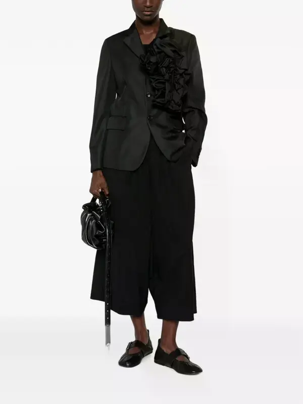 Comme Des Garçons Flower-detail Blazer - Black