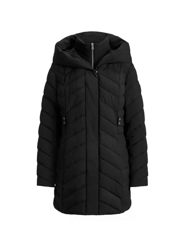 Ralph Lauren Chevron-quilted Hooded Coat - Black
