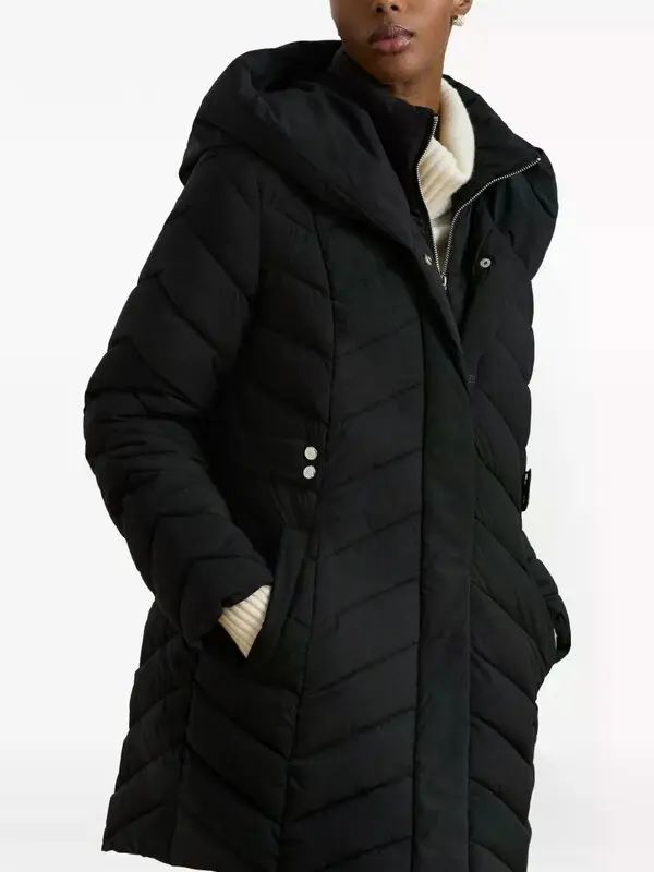 Ralph Lauren Chevron-quilted Hooded Coat - Black