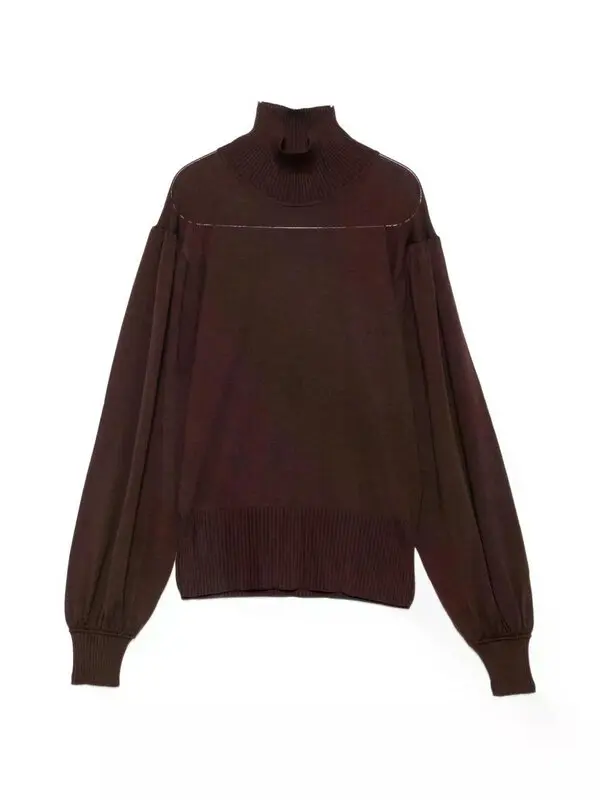 Liviana Conti High-neck Balloon-sleeve Sweater
