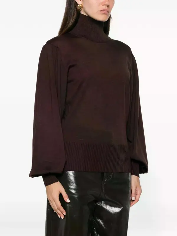 Liviana Conti High-neck Balloon-sleeve Sweater