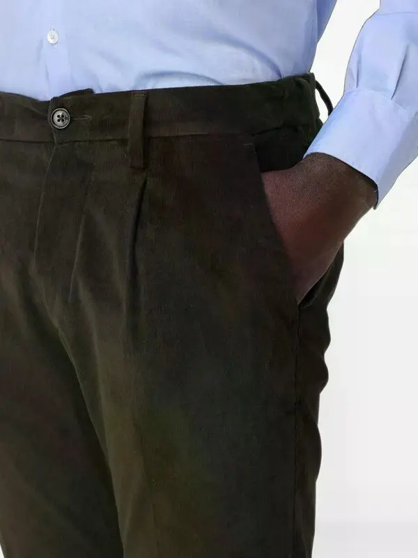 BROOKSFIELD Pleated Corduroy Straight-leg Trousers