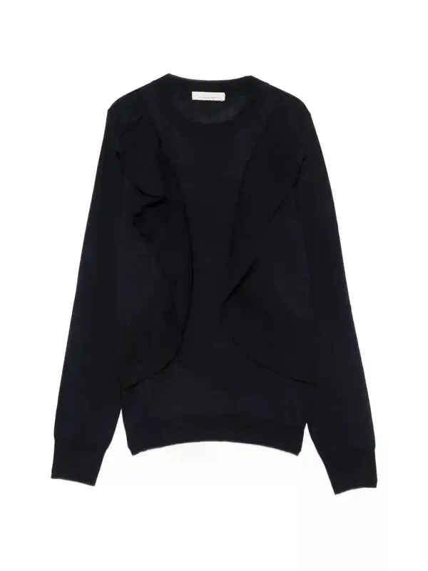 Liviana Conti Ruffled Long-sleeve Sweater - Blue