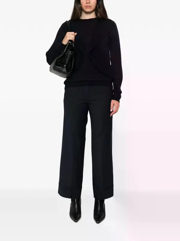 Liviana Conti Ruffled Long-sleeve Sweater - Blue