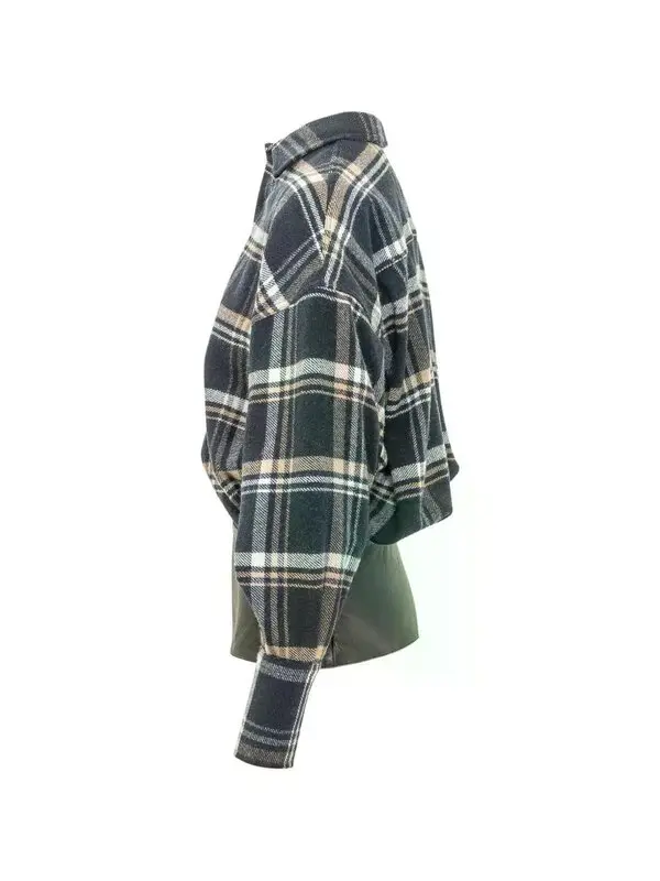 DARKPARK Barbara Checked Leather-panel Shirt