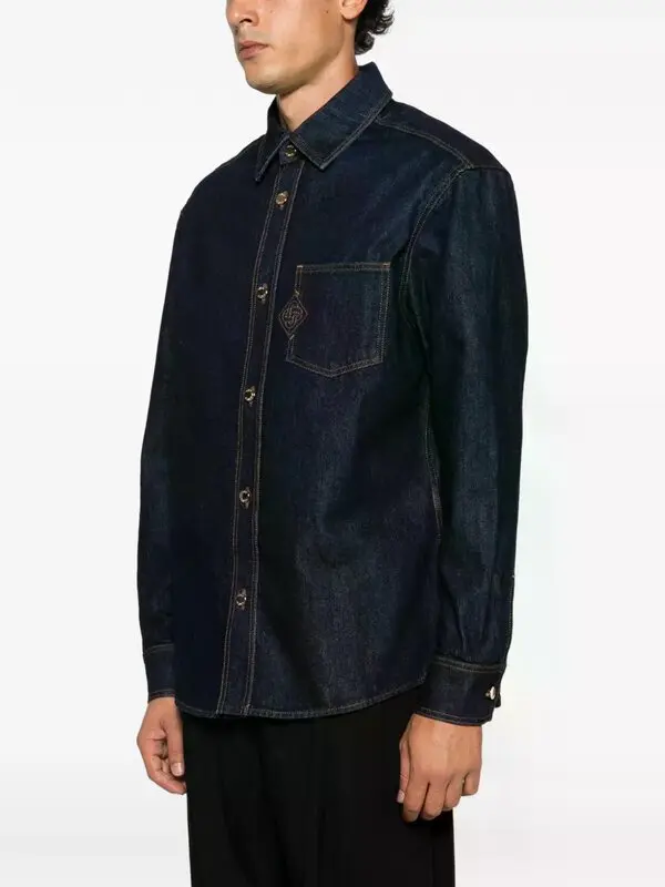 Casablanca Logo-embroidered Denim Shirt