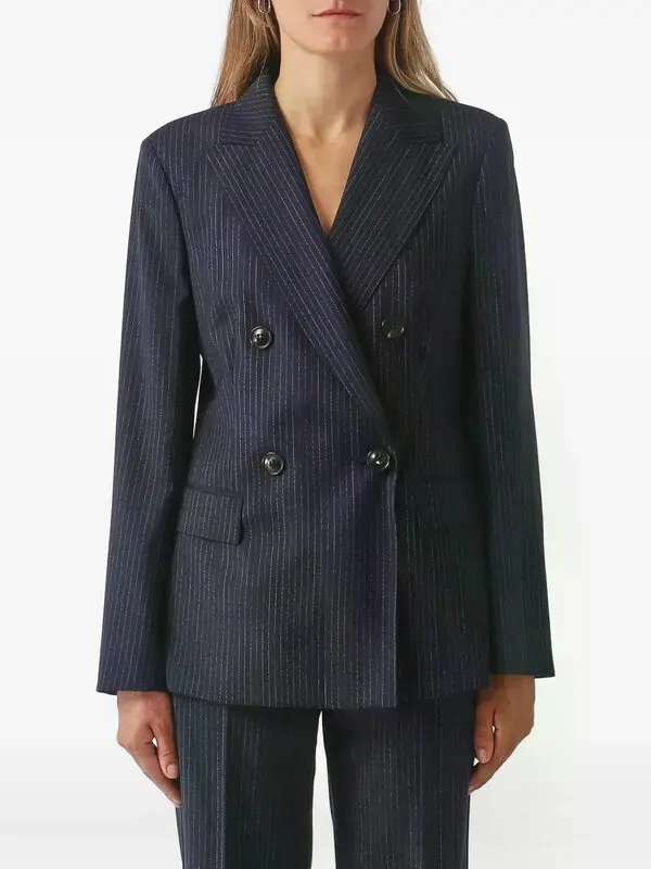 Max Mara Pinstripe Double-breasted Blazer - Blue