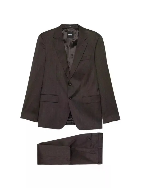 BOSS Micro-patterned Two-piece Suit - Brown