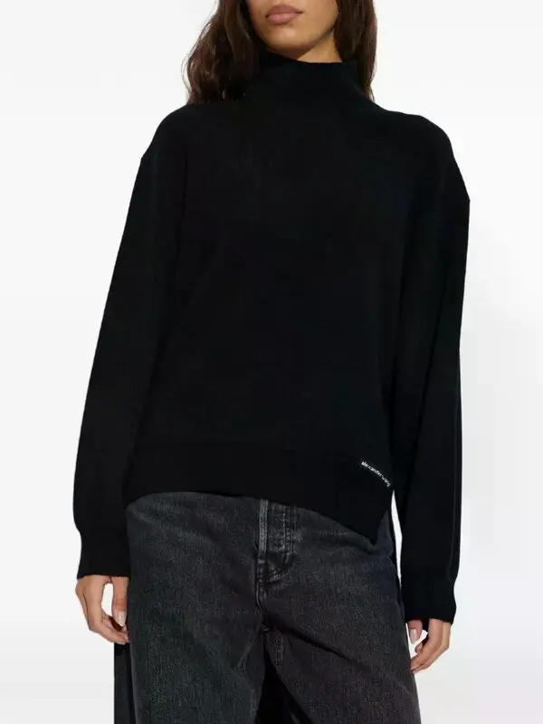 Alexander Wang Asymmetric-cut Logo-patch Sweater