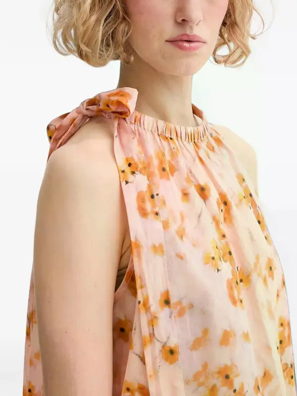 Marc O'polo Floral-print Tie-neck Top