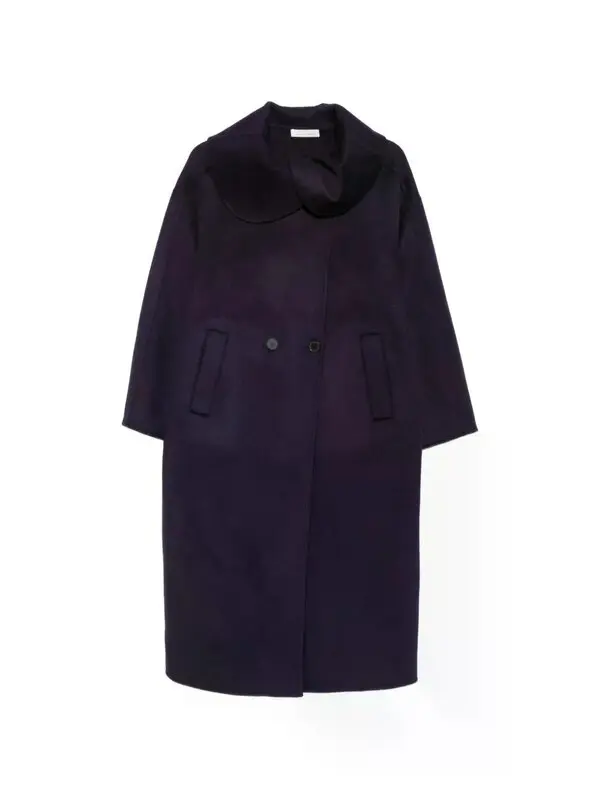 Liviana Conti Oversized-collar Double-breasted Coat - Blue