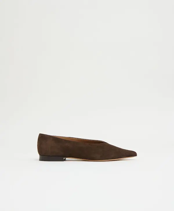 MANSUR GAVRIEL Kiki Flat - Espresso Suede