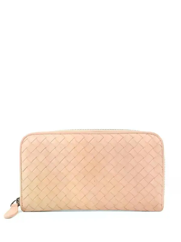 Bottega Veneta Intrecciato Zip-around Wallet - Neutrals