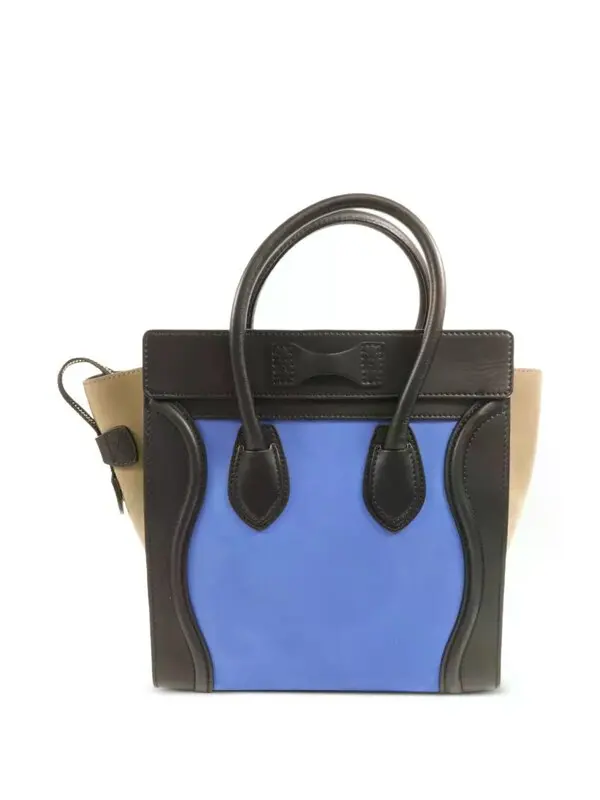 Celine Micro Luggage Leather Tote Bag - Black
