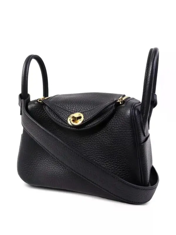 Hermès Mini Lindy Calf Leather Shoulder Bag - Black