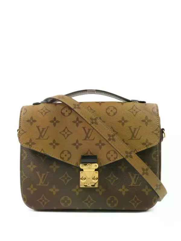 LOUIS VUITTON Pochette Metis Monogram Reverse Tote Bag - Brown