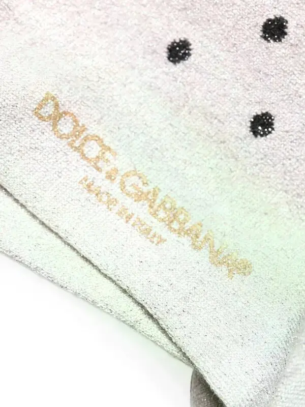 Dolce & Gabbana Gray Viscose Stretch Dotted Socks