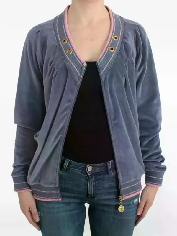 Roberto Cavalli Velour Zip-up Track Jacket