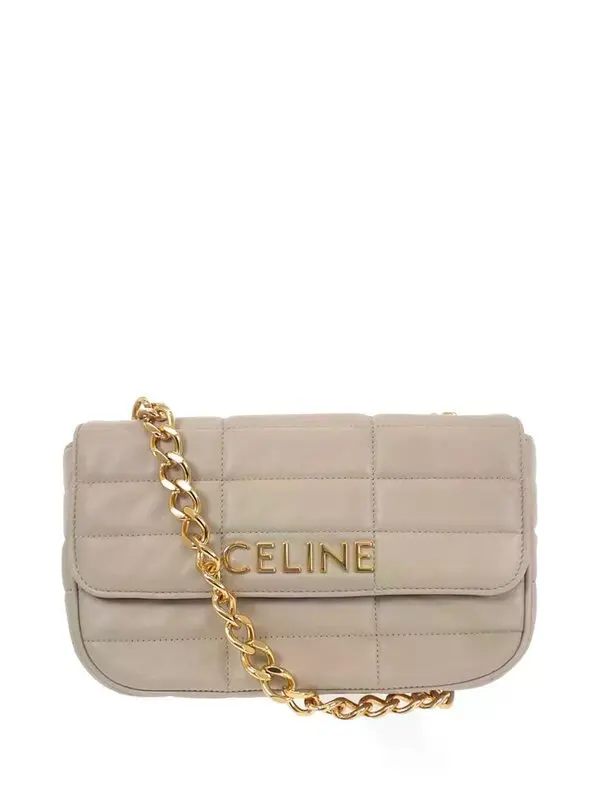 Celine 2010-2026 Matelasse Goatskin Monochrome Chain Shoulder Bag - Brown