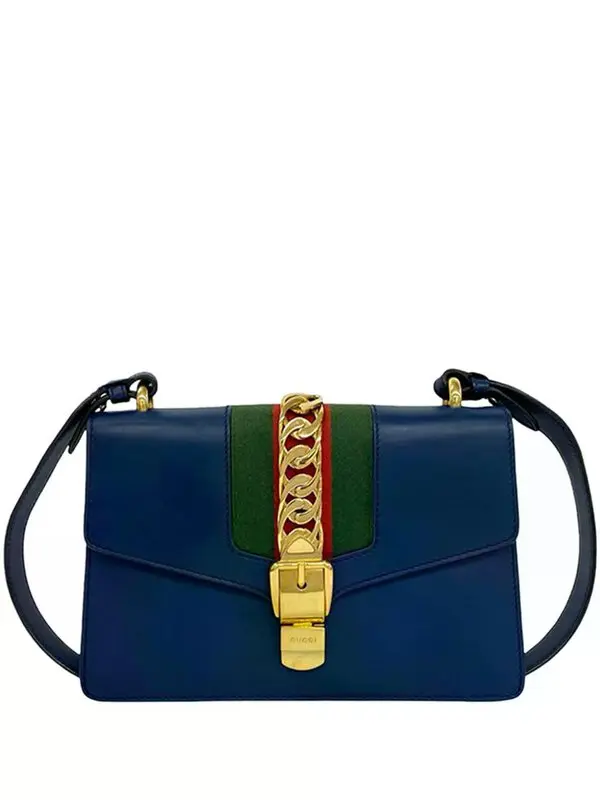 Gucci 2016-2026 Small Calfskin Web Sylvie Satchel