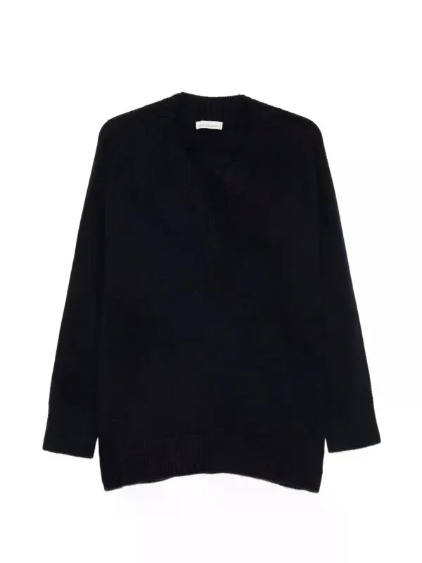 Liviana Conti Ribbed-trim V-neck Sweater - Blue
