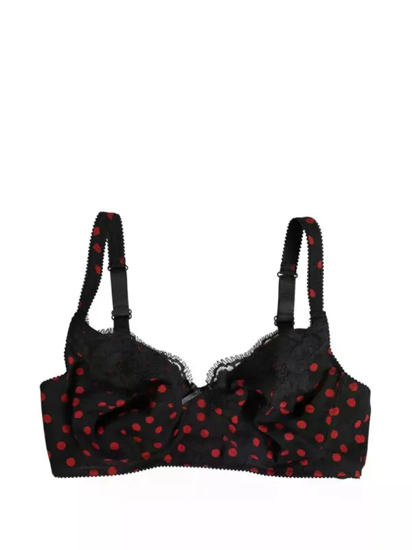Dolce & Gabbana Polka-dot Lace-trim Bra