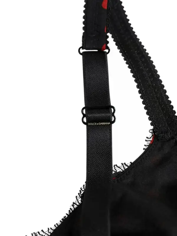 Dolce & Gabbana Polka-dot Lace-trim Bra