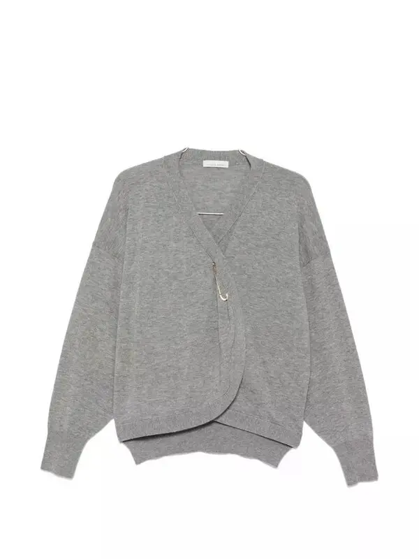 Liviana Conti Safety-pin-fastening Cardigan - Grey
