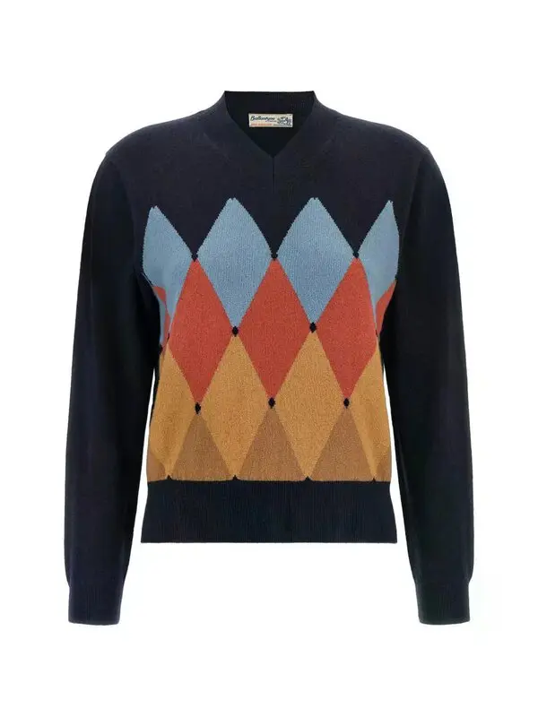 BALLANTYNE Argyle V-neck Sweater