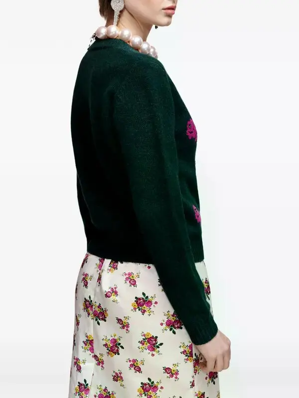 Essentiel Antwerp Floral-jacquard Bead-embellished Sweater