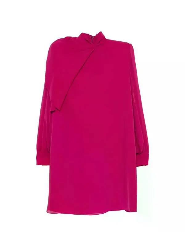Valentino Garavani Draped-panel Long-sleeve Mini Dress - Pink