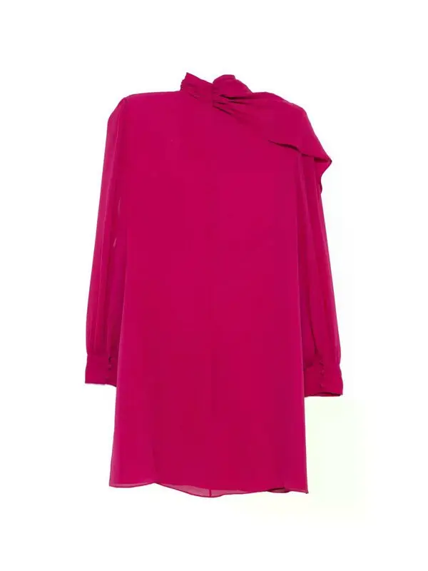 Valentino Garavani Draped-panel Long-sleeve Mini Dress