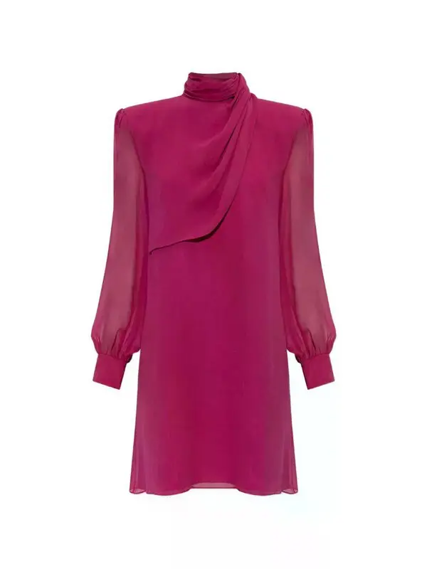 Valentino Garavani Draped-panel Long-sleeve Mini Dress - Pink