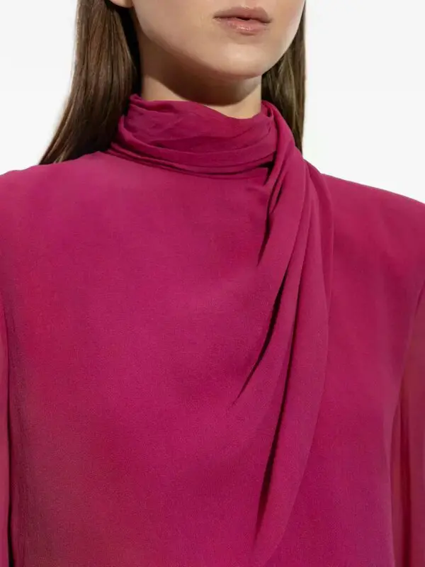Valentino Garavani Draped-panel Long-sleeve Mini Dress - Pink