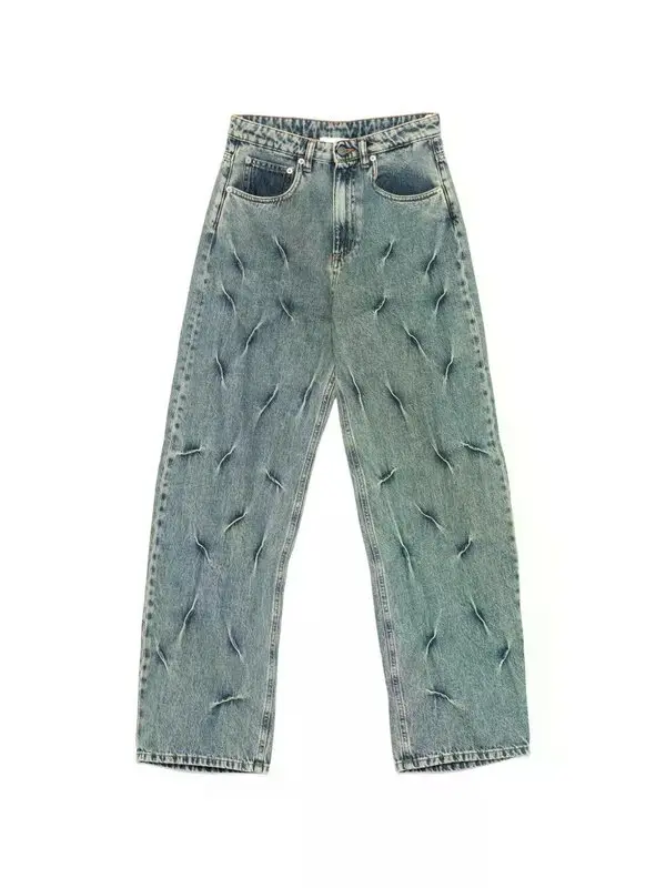 Erika Cavallini Distressed-effect Wide-leg Jeans