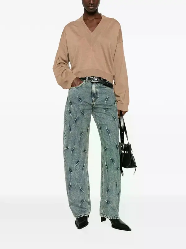 Erika Cavallini Distressed-effect Wide-leg Jeans