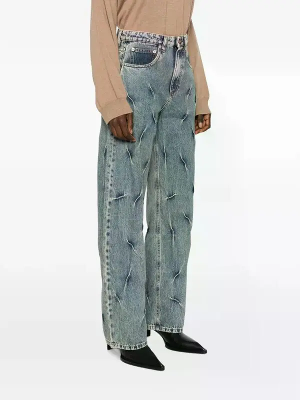 Erika Cavallini Distressed-effect Wide-leg Jeans