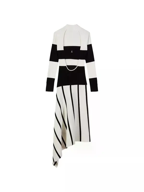 Patrizia Pepe Striped Asymmetric Maxi Dress