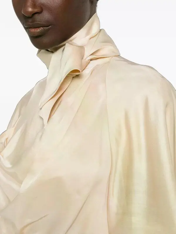 Zimmermann Ascent Draped Pussy-bow Blouse - Neutrals