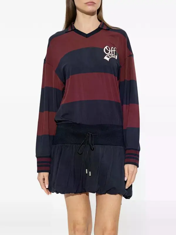 Off-White Striped Logo-patch Mini Dress