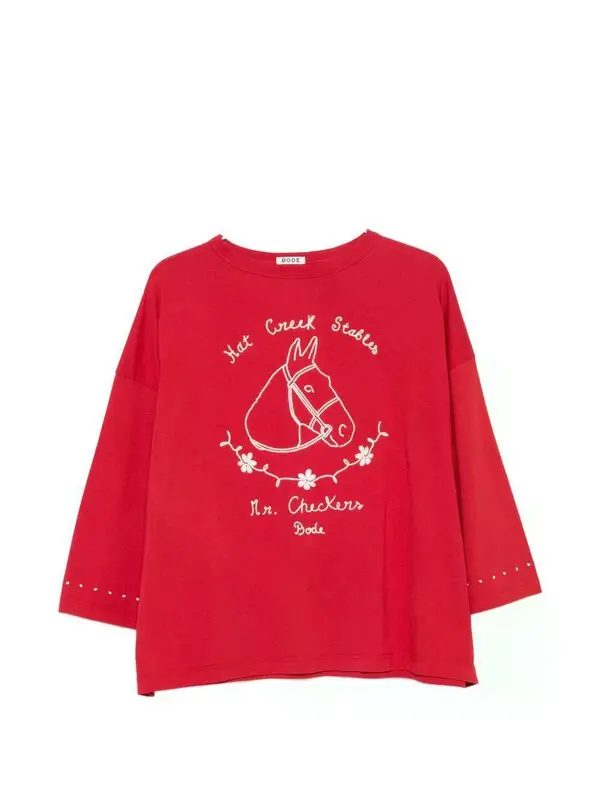 BODE Stables Graphic-print Three-quarter-sleeve T-shirt