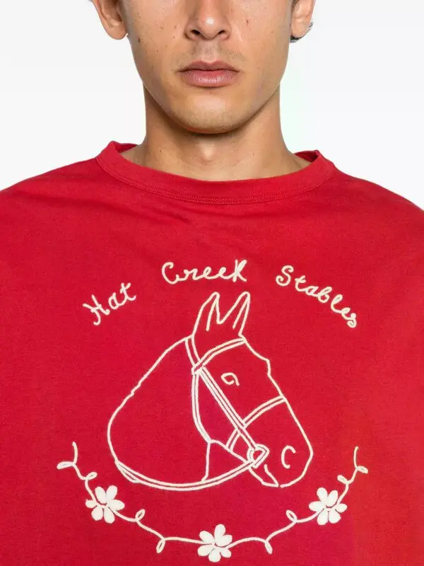 BODE Stables Graphic-print Three-quarter-sleeve T-shirt